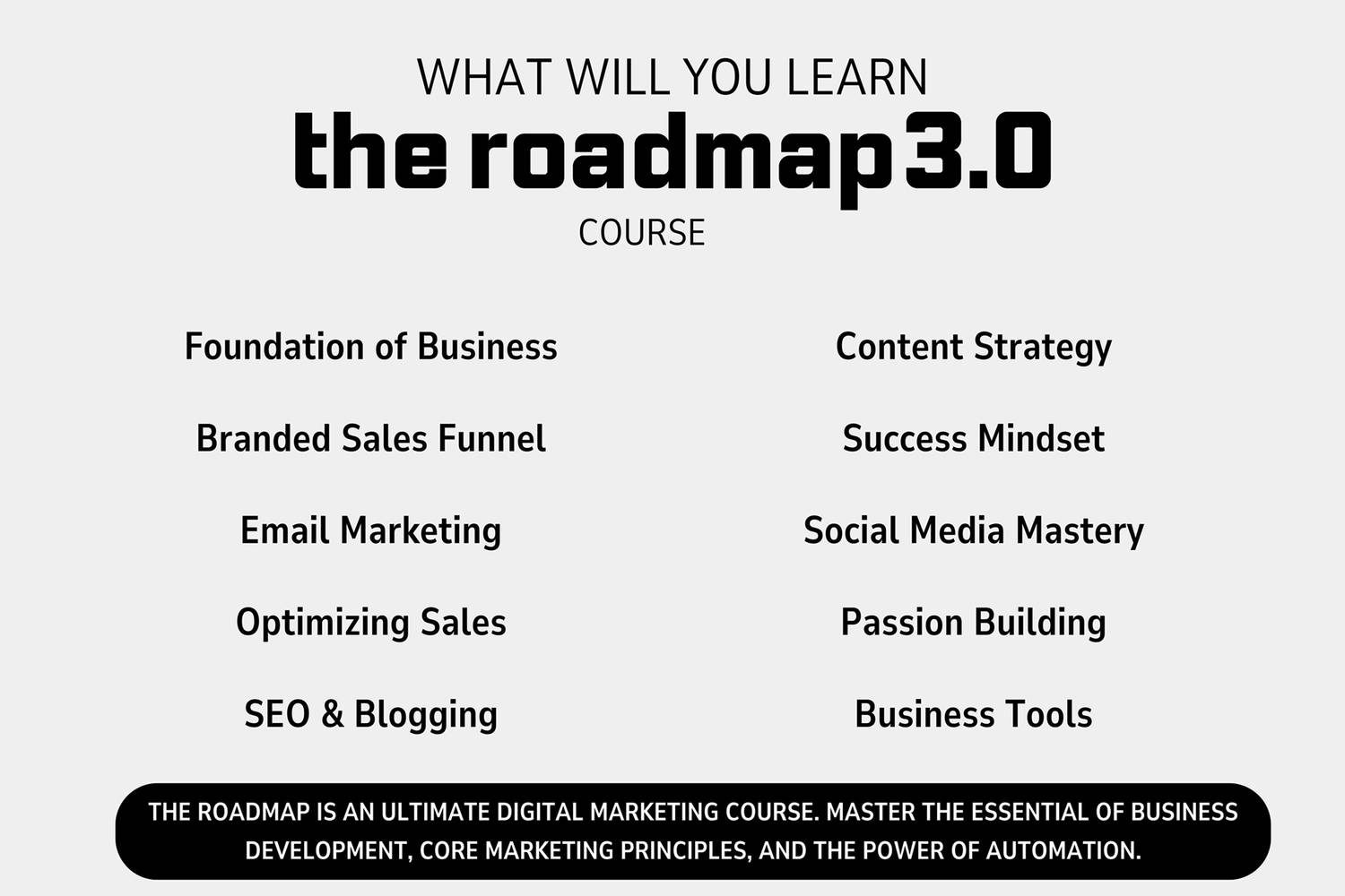 The Roadmap Course